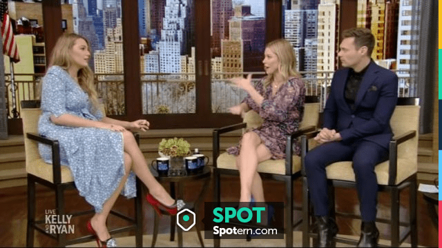 Christian Louboutin Red Ca­lyp­so Pumps worn by Blake Lively on LIVE with Kelly and Ryan January ...