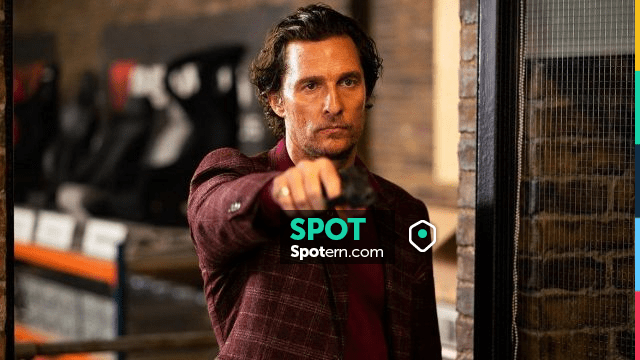 Burgundy checkered blazer jacket worn by Mickey Pearson (Matthew ...