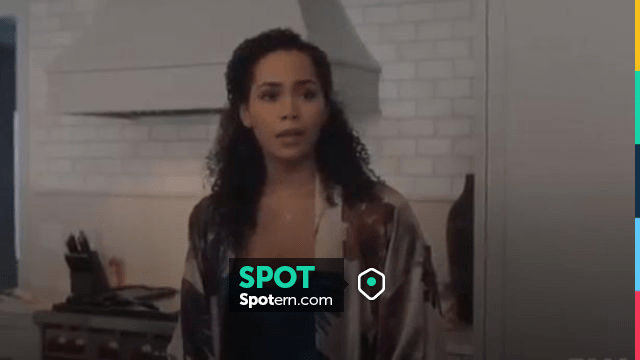 Bird Floral Print Silk Robe worn by Macy Vaughn (Madeleine Mantock) in ...