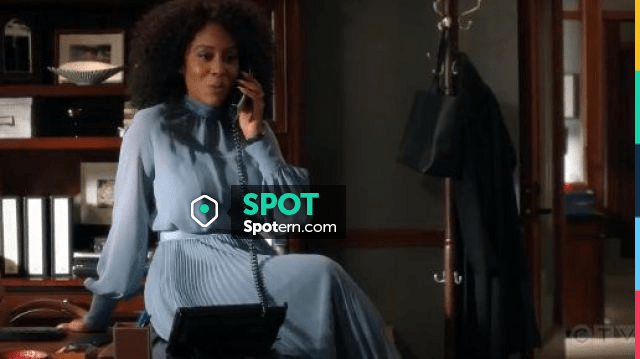Blue Pleat­ed Dress worn by Lola Carmichael (Simone Missick) in All ...