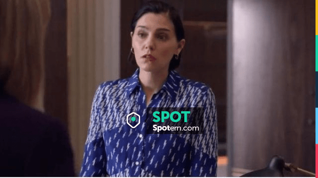 Blue Lightning Bolt Print Blouse worn by Nina (Annabel Scholey) in The ...