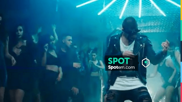 Black leather jacket with studs of Maluma in Maluma - Sin Contrato ...
