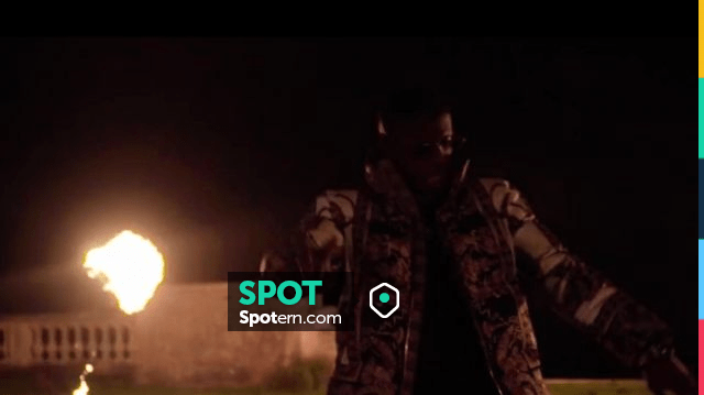 The jacket zipped black and yellow print baroque Versace of Ninho in ...