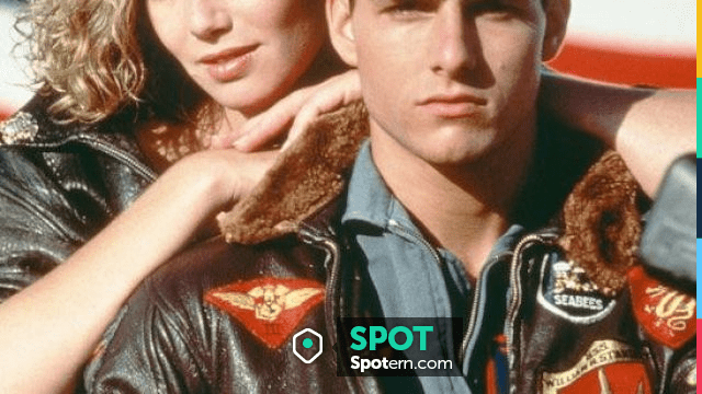 Multi Patches Aviator Pilot Bomber Leather Jacket worn by Maverick (Tom ...