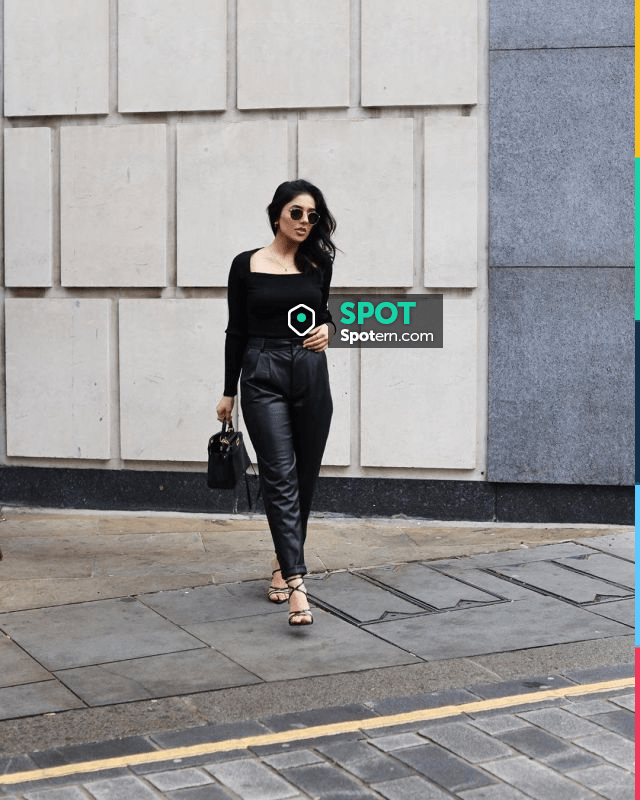 Black long-sleeved body­suit of Annam Ahmad on the Instagram account ...