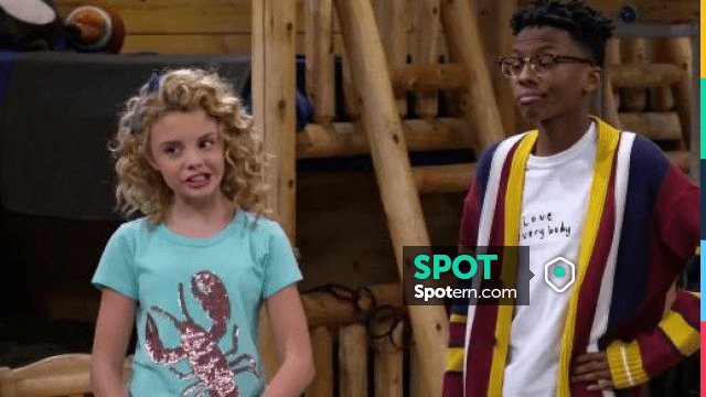 White Print Tee worn by Noah (Israel Johnson) in BUNK'D Season 4 ...