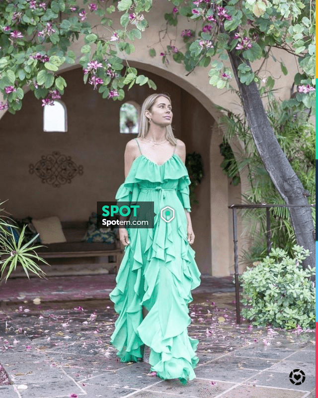 Vestido verde de Candice Mathis en la cuenta de Instagram ...
