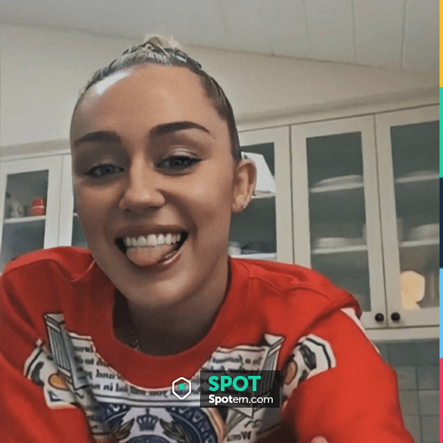Moschino Cotton Jersey Sweatshirt worn by Miley Cyrus Bright Minded ...