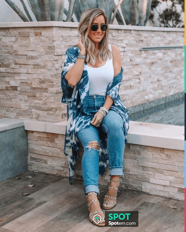 Clear Stud­ded San­dals of Kim Blank on the Instagram account ...