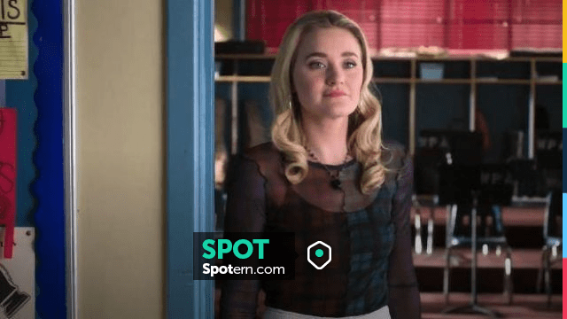 Plaid Lettuce Edge Mesh Top worn by Lainey Lewis (AJ Michalka) in ...