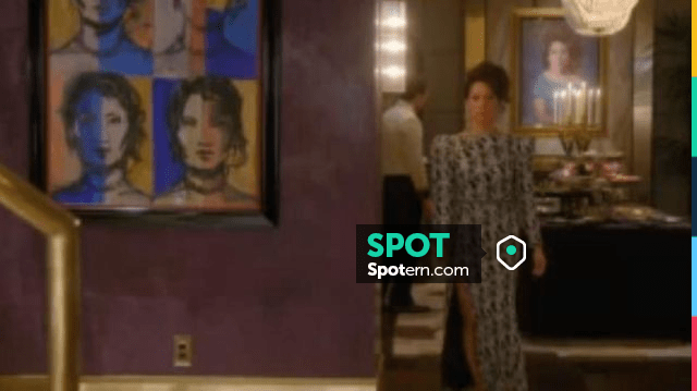 Gray and black printed long dress worn by Simone Grove (Lucy Liu) in ...