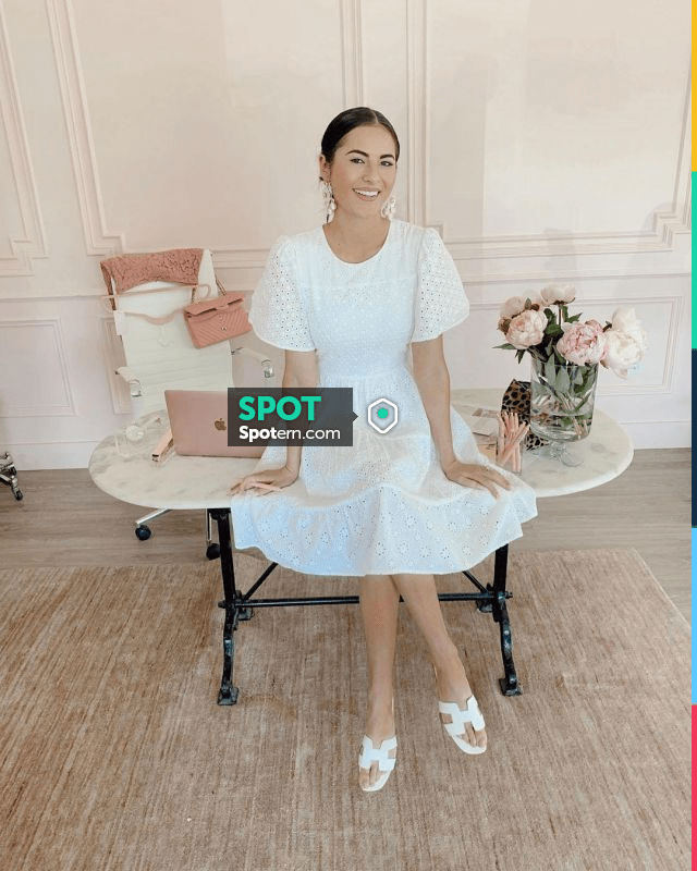 Mixed Eye­let A Line Dress of Rach Parcell on the Instagram account ...