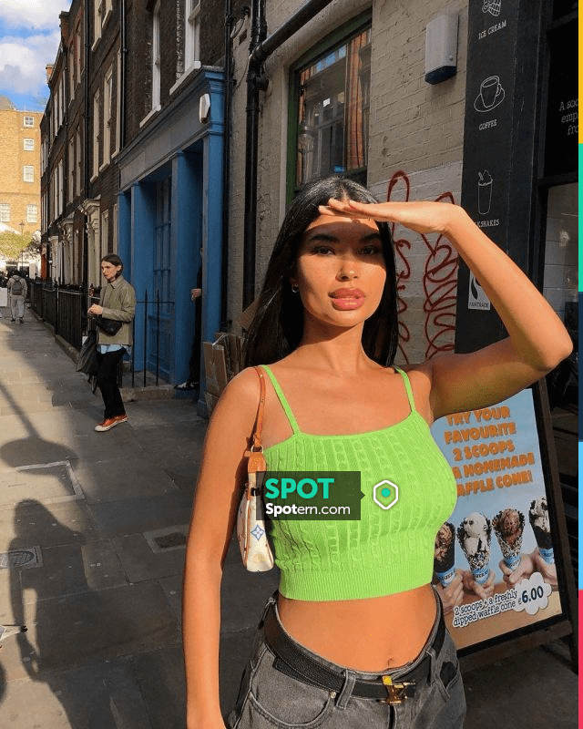 Lime Green Crop Top of Aisha Potter on her Instagram account ...