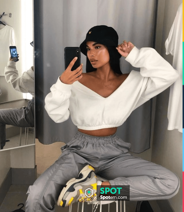 Balenciaga Yel­low and Grey Triple S Sneak­er of Aisha Potter on the ...