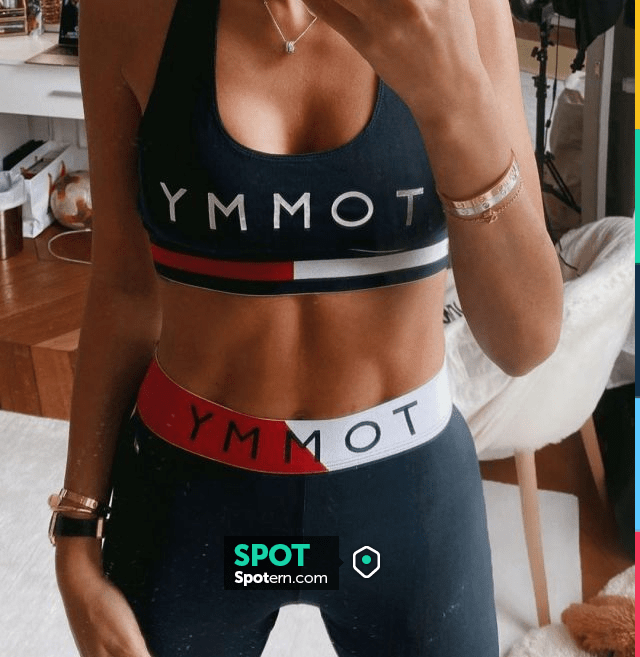 Le legging sport bleu Tommy Hilfiger de Sonia Tlev sur son compte Instagram @soniatlevfitness ...