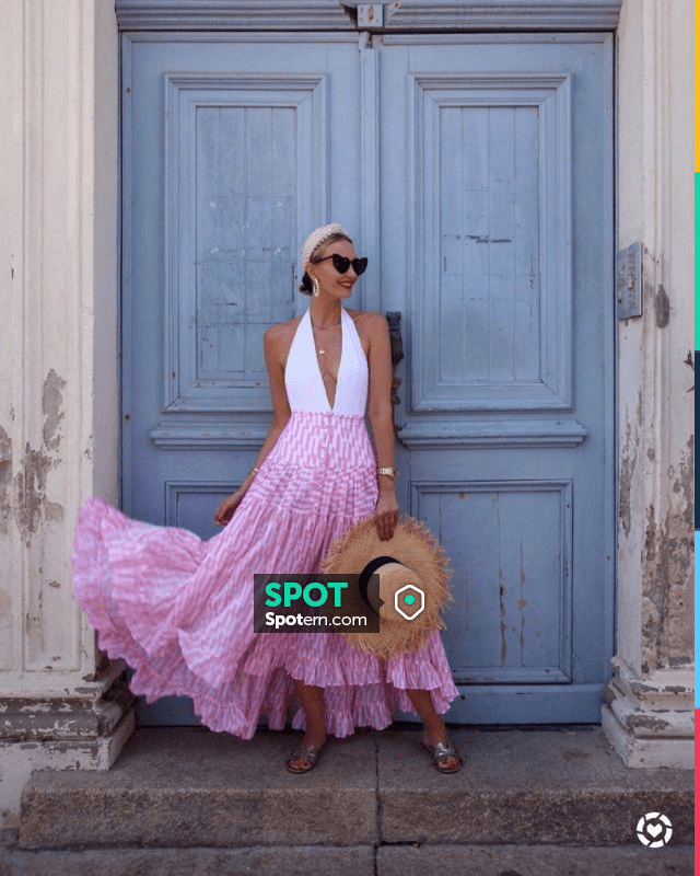 Sombrero de paja tejido de tapa plana de Hannah Strafford-Taylor en la ...