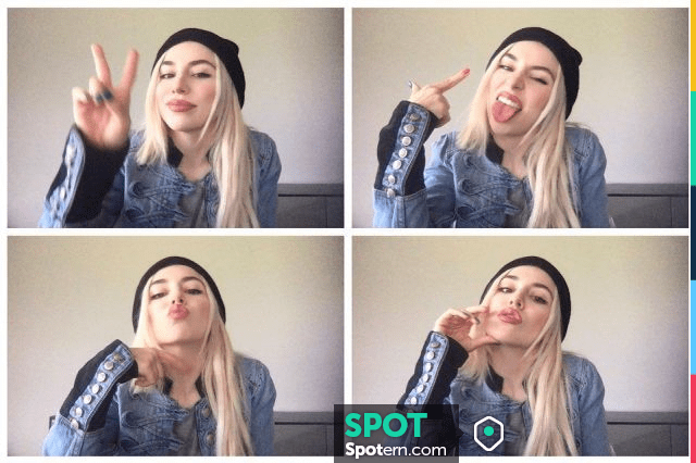 Light blue denim jacket worn by Ava Max on her Instagram account ...