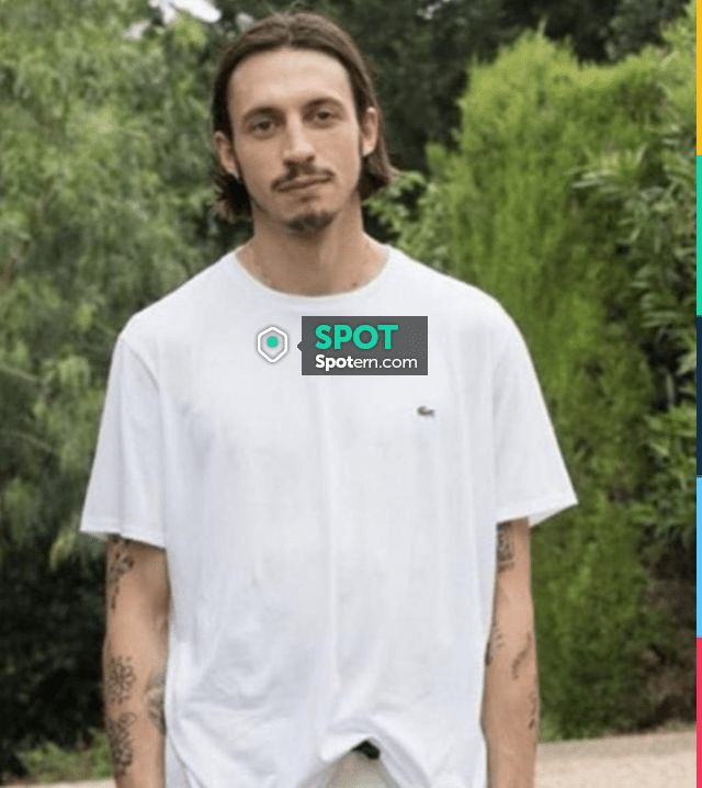 The Lacoste t-shirt white worn by Roméo Elvis on the account Instagram ...