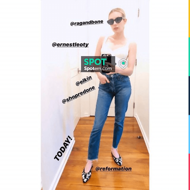 Ernest Leoty Jade Tank Top in Ivory worn by Emma Roberts Instagram ...