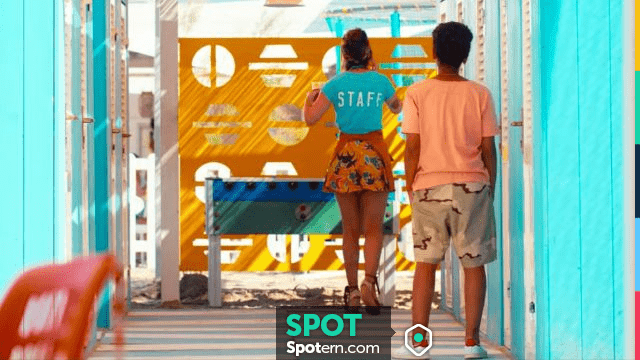 The pair of sneakers Adidas Stan Smith white and red worn by the Blue ...