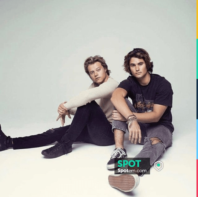 Denim pants worn by Chase Stokes for a photoshoot (on Instagram account ...