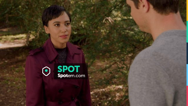 Burgundy Belted Trench Coat worn by Nora Antony (Andy Allo) in Upload ...