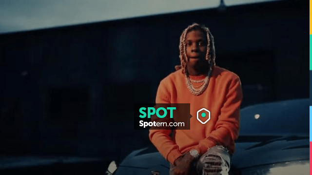 The sweater orange Heron Preston worn by Lil Durk in her video clip ...