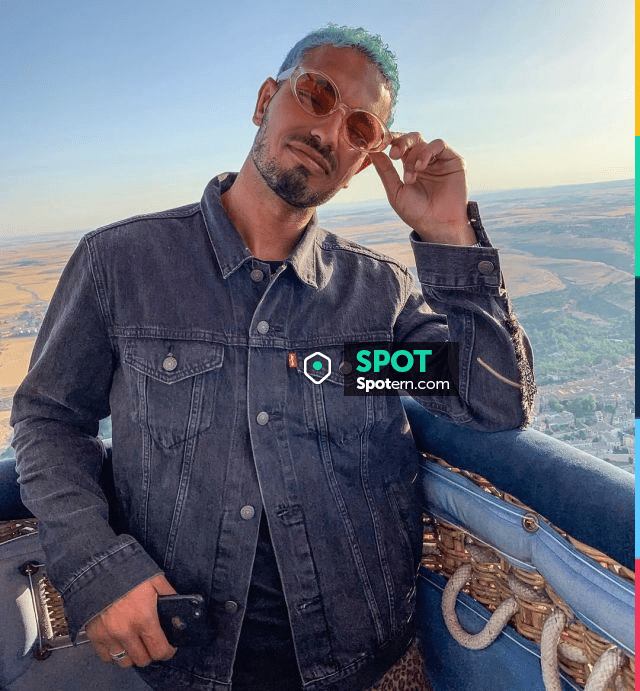 Jean jacket, Levi's jeans worn by Saam on his account Instagram @saam ...