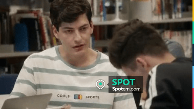 Aqua Stripe T-Shirt worn by Kam (Yazeed Daher) in The Heights Season 2 ...