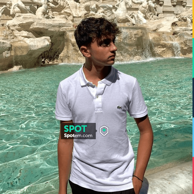 The polo white Lacoste worn by Inoxtag on his account Instagram ...