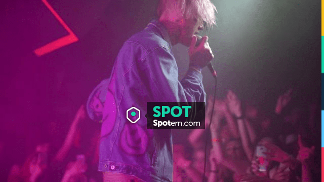 The jean jacket with an emoji demon worn by Lil Peep in her video clip ...