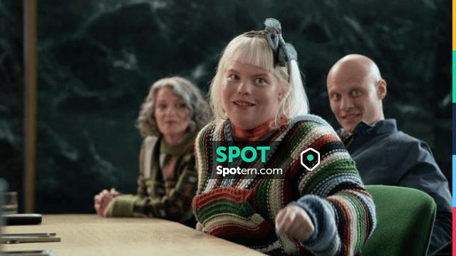 Striped crochet hoodie worn by Anna (Alfrun Rose) in Eurovision Song ...