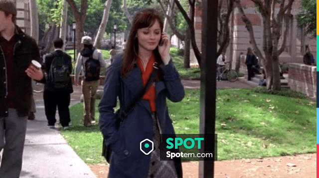 Gabardina azul marino usada por Rory Gilmore Alexis Bledel en Gilmore ...