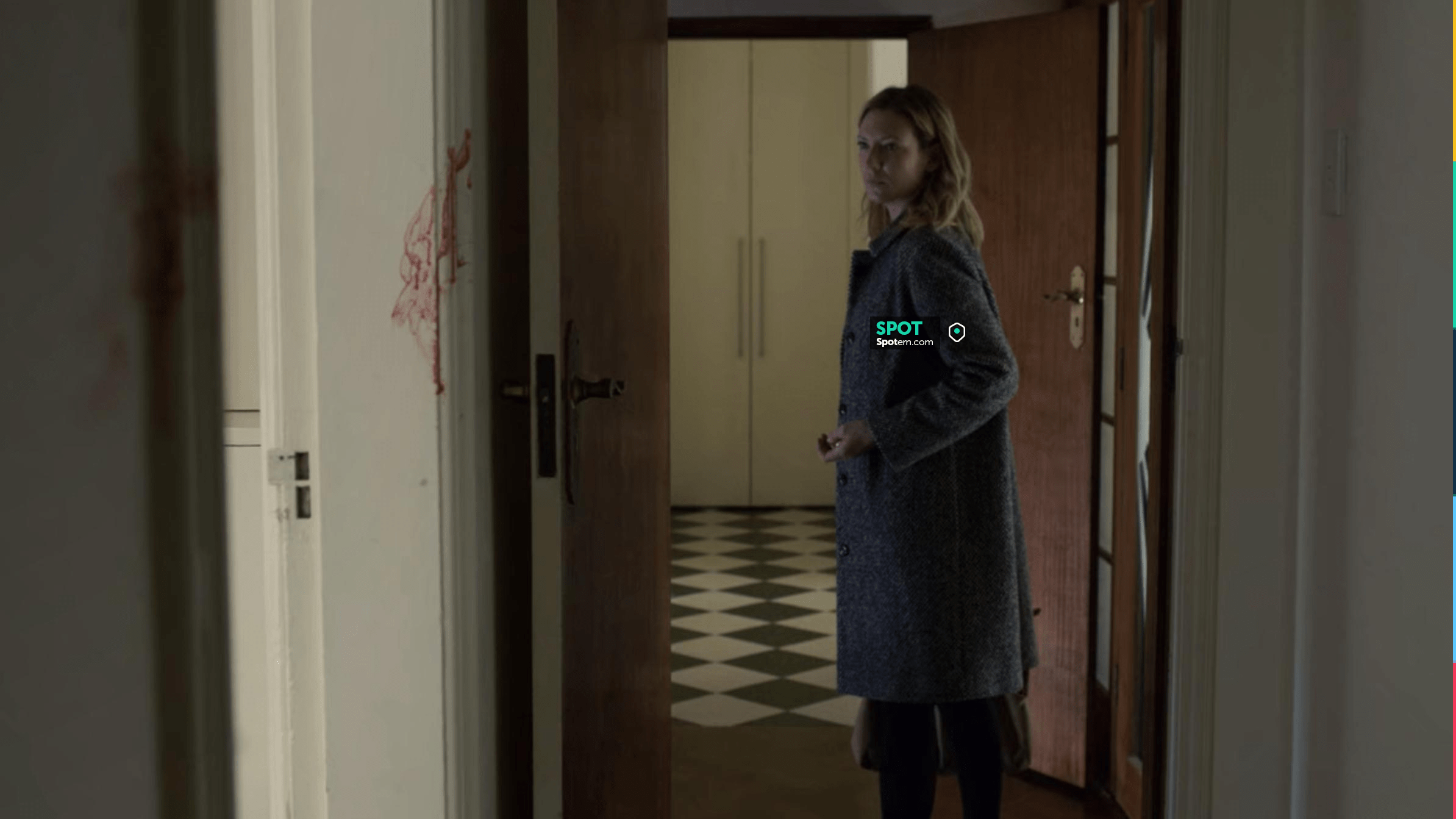 Wool herringbone tweed coat worn by Harriet Dunkley (Anna Torv) in ...