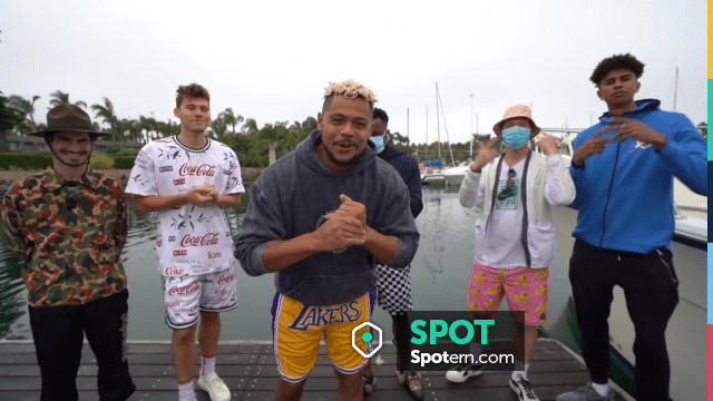 Short Lakers worn by ZackTTG in 2HYPE Goes Shark Fishing! | Spotern