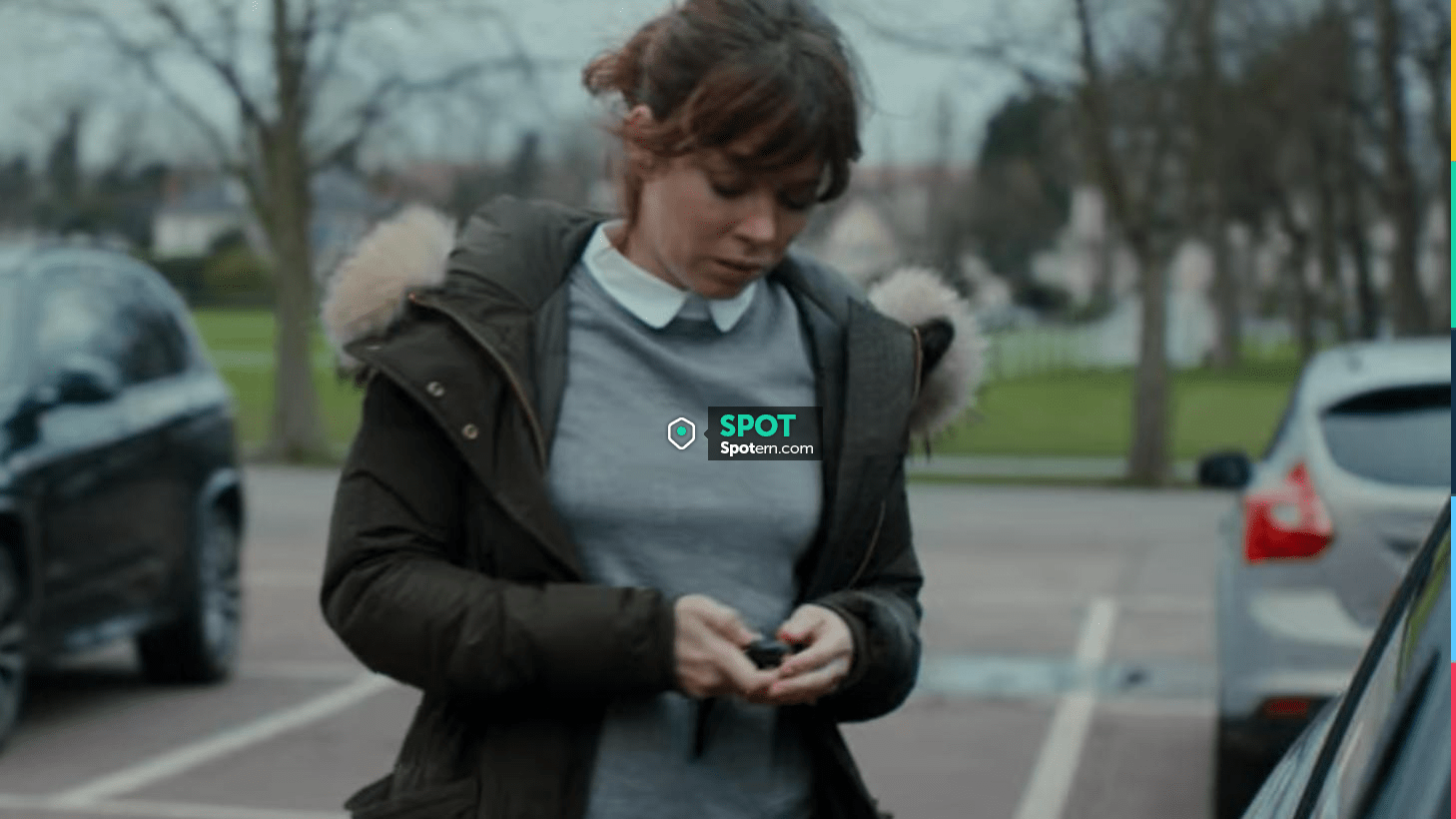 Gray sweater worn by Marcella Backland (Anna Friel) in Marcella (S01E03 ...