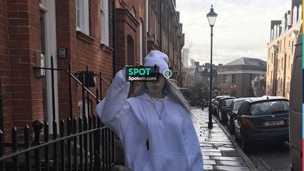 White Merch Beanie worn by Billie Eilish on Her Instagram account on ...