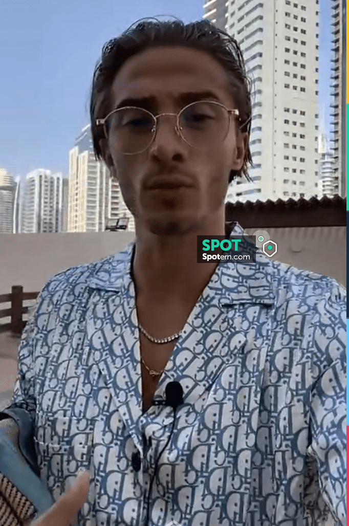 The Dior printed shirt worn by Dylan Thiry on an Instagram Story | Spotern