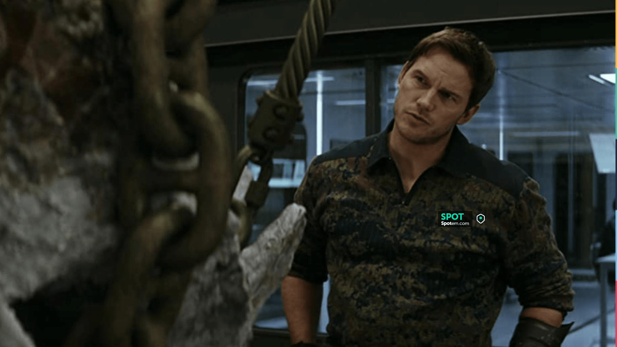 Camo zip shirt worn by Dan Forester (Chris Pratt) as seen in The ...