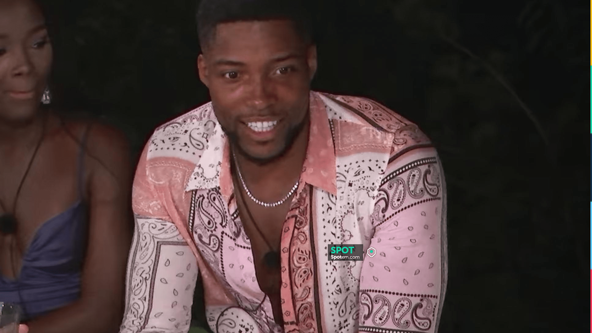 Amiri Pink Paisley Shirt worn by Marvin Anthony in Too Hot to Handle TV ...