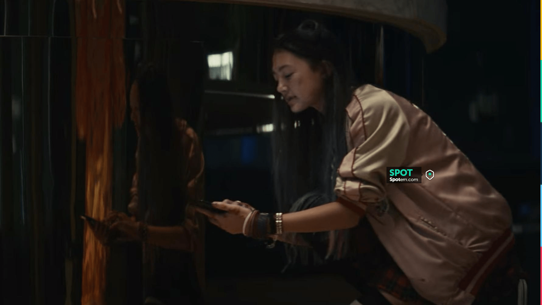 Satin Bomber Jacket worn by Ani (Miku Martineau) in wardrobe of Kate ...