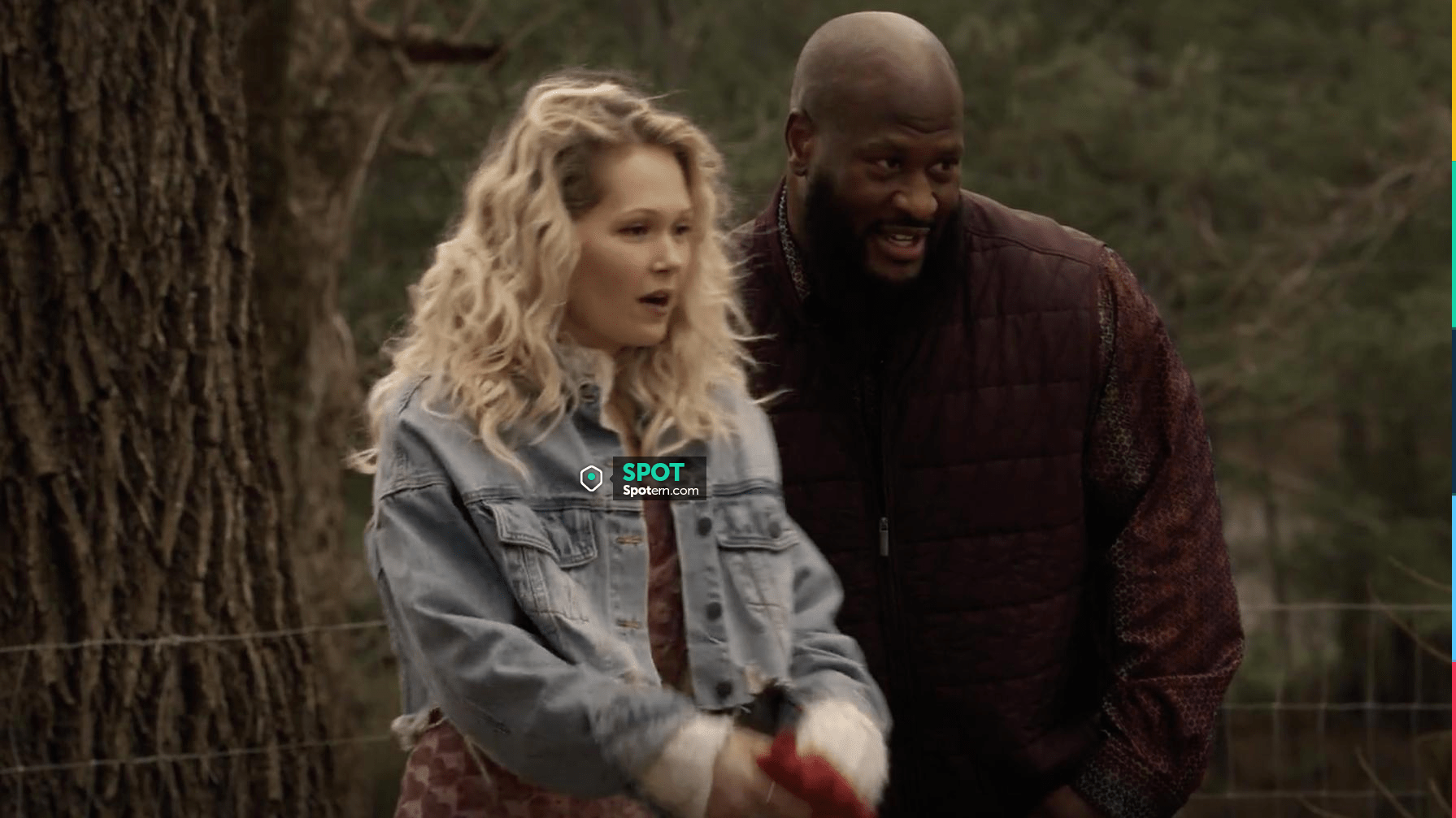 Topshop Blue Ripped Hacked cropped Denim worn by Crystal Tyler (Kelli ...