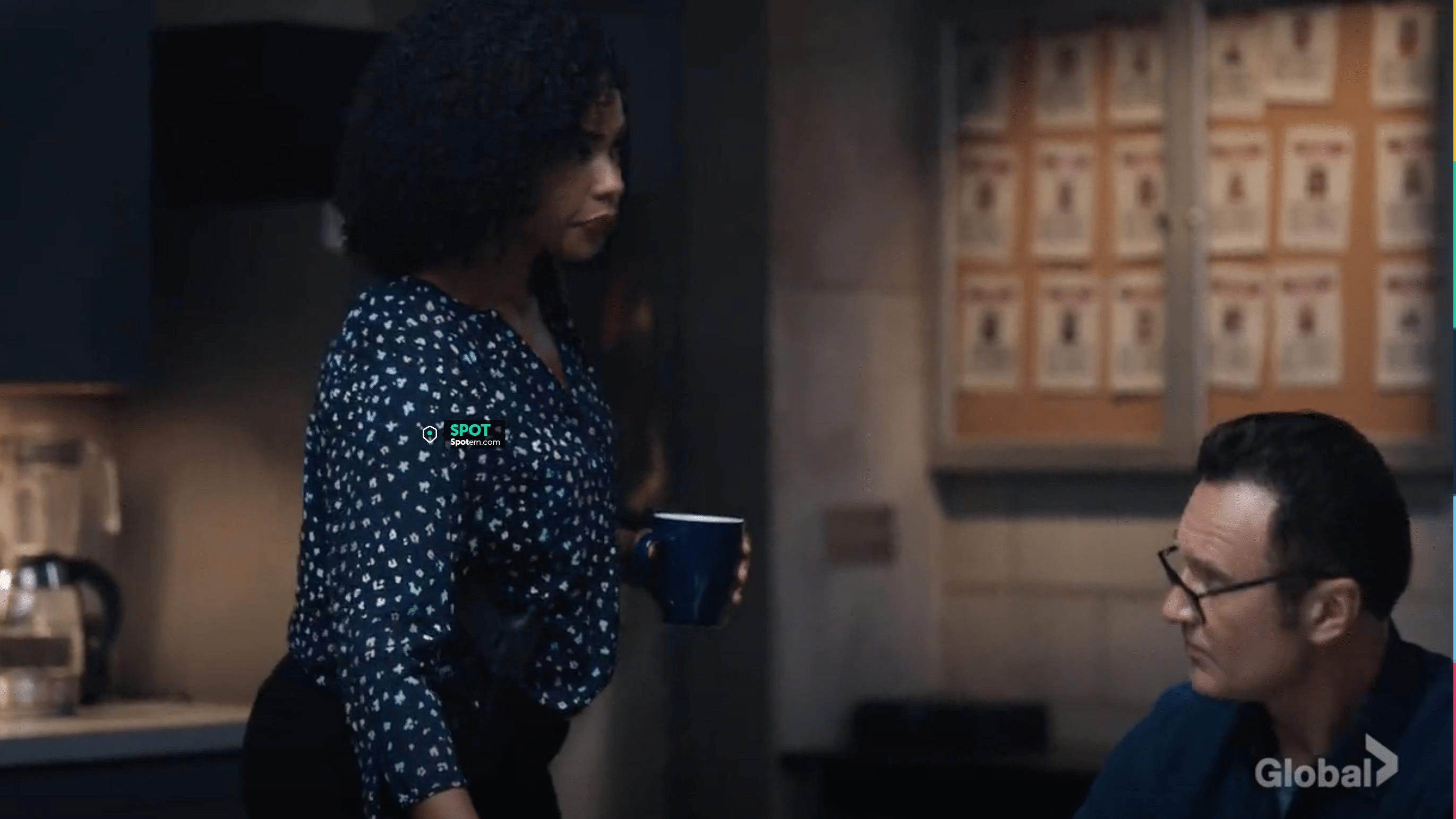 NYDJ printed blouse worn by Special Agent Sheryll Barnes (Roxy ...