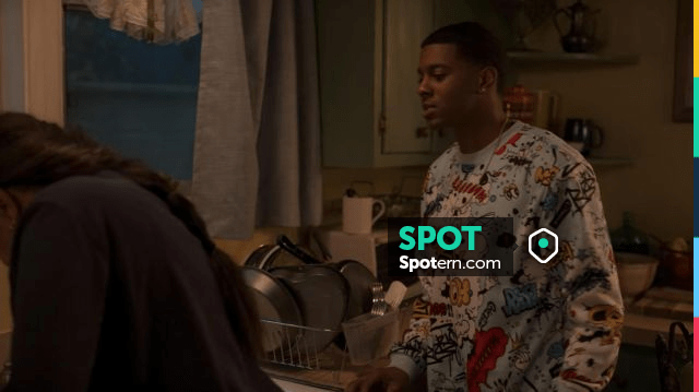 Printed Crewneck sweatshirt worn by Jamal Turner (Brett Gray) as seen ...