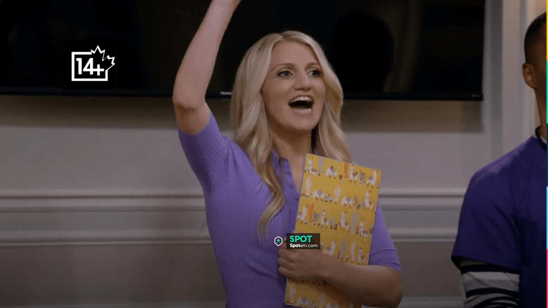 A.L.C. Amari Ribbed Top in purple worn by Gina Dabrowski (Annaleigh ...