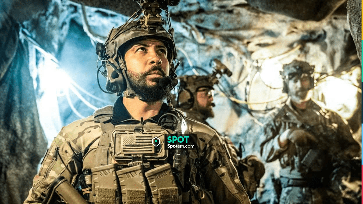 Camo US flag of Ray Perry (Neil Brown Jr.) in SEAL Team (S05E01) | Spotern