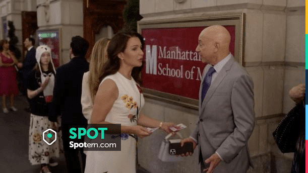 Oscar De La Renta vestido plisado de popelín estampado de algodón usado ...