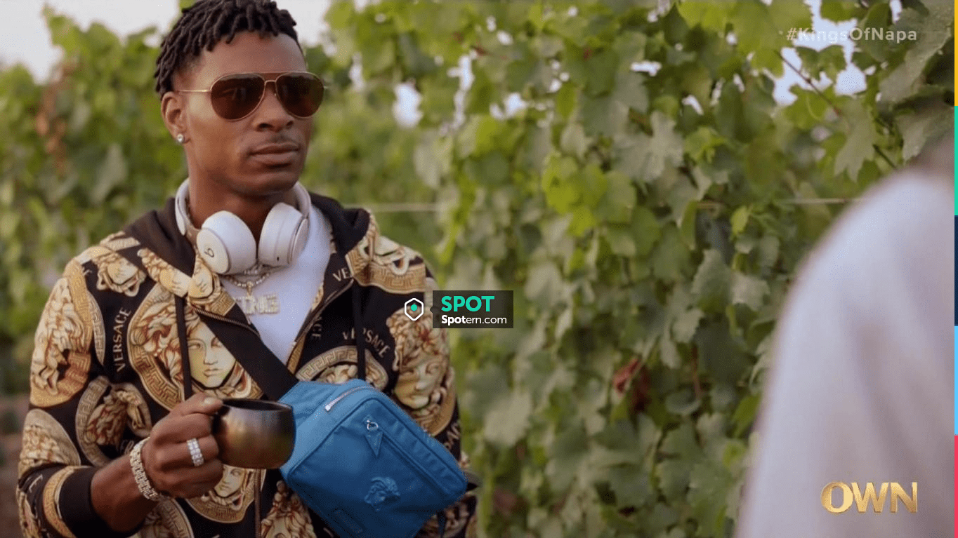 Versace cotton hoodie with Medusa head worn by Christian King (Ashlee ...