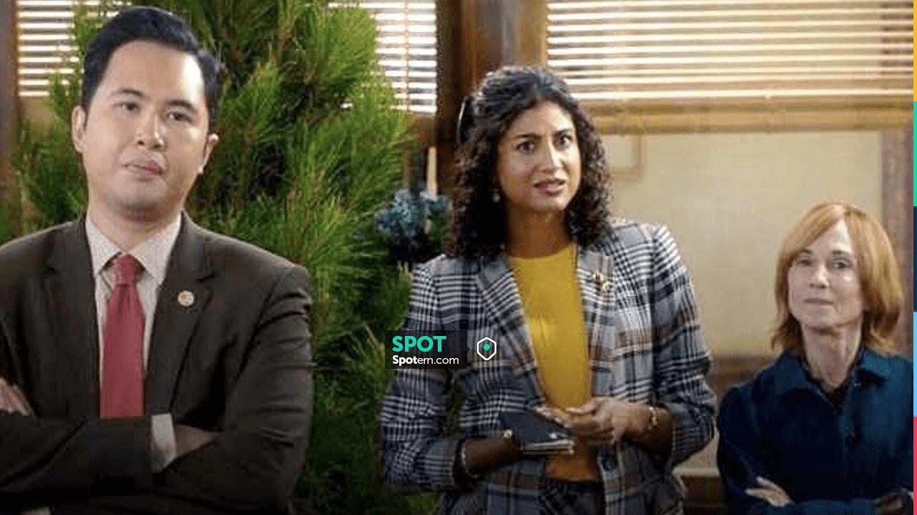 Trina Turk Plaid Single-Button Blazer and skirt worn by Mikaela Shaw ...