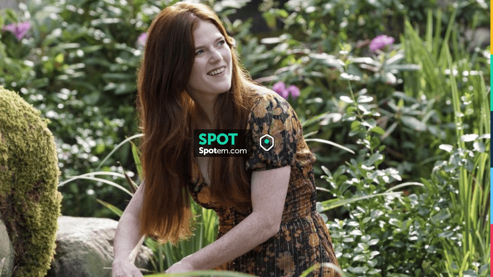 The Kooples short printed black and orange dress worn by Clare Abshire ...